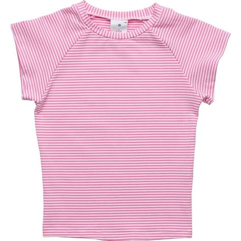 Raspberry Stripe Ss Rash Top Snapper Rock Swim Maisonette