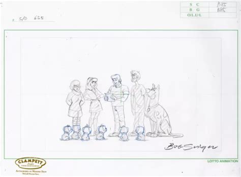Whats New Scooby Doo Gangsix Original Production Drawing Signed Bob