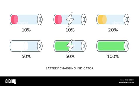Battery Charging Indicators Set Stock Vector Image Art Alamy