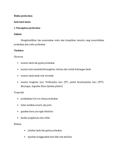 Risiko Perdarahan Dan Pencegahan Syok Pdf