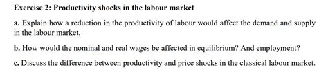 Solved Exercise 2 Productivity Shocks In The Labour Market