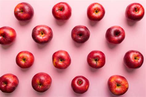 색깔의 배경에 많은 빨간 사과 상단 보기 가을 무늬 위에 신선한 사과 0명에 대한 스톡 사진 및 기타 이미지 0명 개체