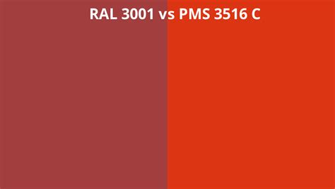 Ral 3001 Vs Pms 3516 C Ral Colour Chart Uk