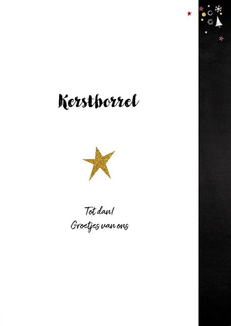 Uitnodigingkerst Borrel Trendy Typografische Kaartje2go