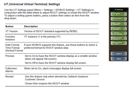 What Can I Do With The Isobus Settings Panel On The Rebel Outback Guidance