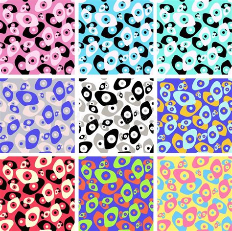9 Vector Abstract Repeating Patterns Design Suitable For Digital Printing Stock Vector