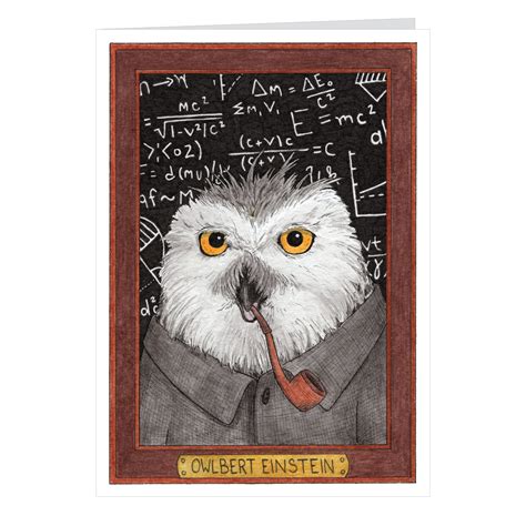 Owlbert Einstein Greeting Card Wild Idols Albert Einstein Etsy