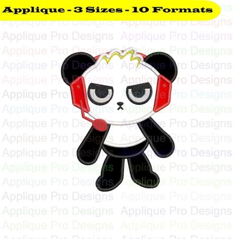 Combo Panda Ryans World Applique Design 3 Sizes 10 Formats Etsy
