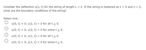Solved Consider The Deflection U X T For The String Of Chegg Com