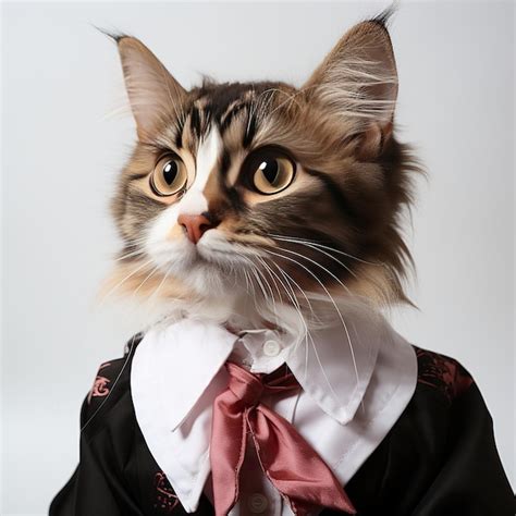 Premium Photo Dressed For Success A Tabby Cat In Business Attirecat