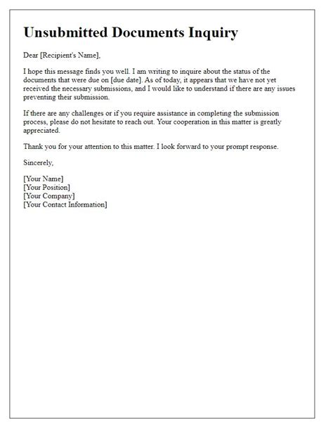 Letter Template For Missing Documents Notification Free Samples In Pdf Letterin