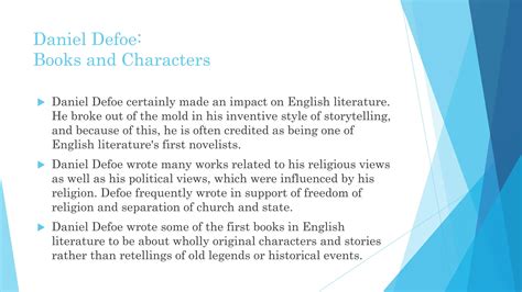 Daniel Defoe Life And Works English Literature Pptx