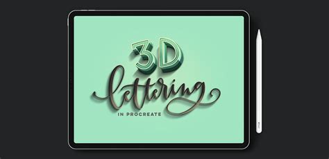 new course 3d lettering in procreate every tuesday