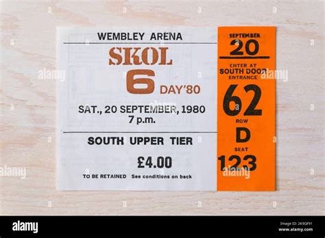Ticket Stubs For The Skol 6 Day Cycle Race An Indoor Track Cycling Event With Different Types