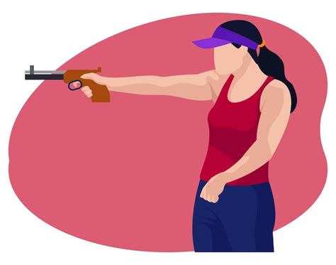 Le Tir Au Pistolet Vecteur Premium