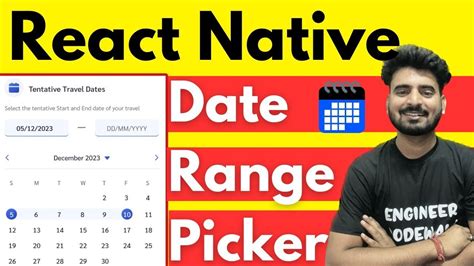 🗓️ React Native Calendar Range Picker Engineer Codewala Youtube