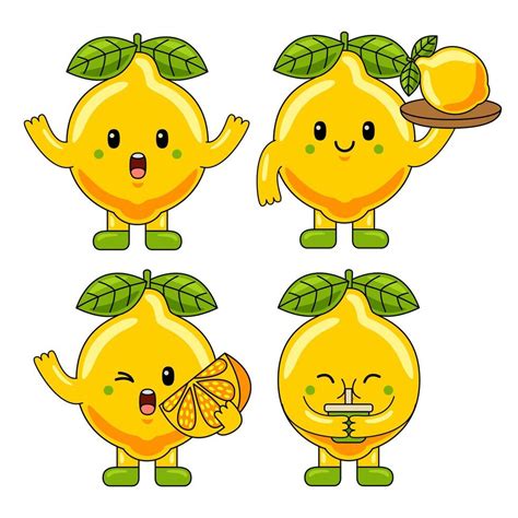Cute Lemon Fruit Character Mascot Illustration 51144680 Vector Art At