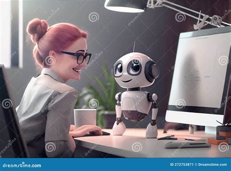 chat gpt chat bot and woman in office ai robot for work assistant