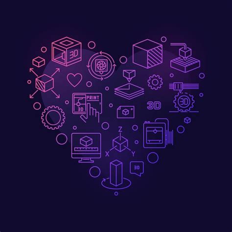 Me Encanta El Concepto De Vector De Impresión 3d En Forma De Corazón