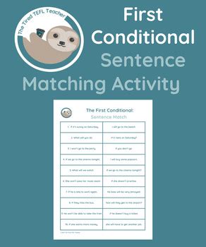 First Conditional Sentence Matching Worksheet By Red Panda Resources