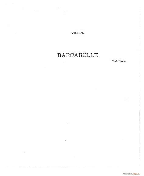 Bowen Barcarolle For Violin And Piano 歌谱简谱网