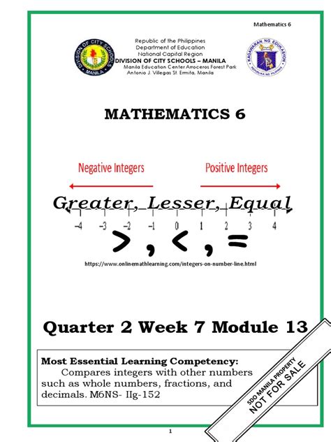Math 6 Q2 Mod13 Pdf Numbers Encodings