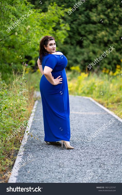Sexy Plus Size Fashion Model Blue Stock Photo Shutterstock