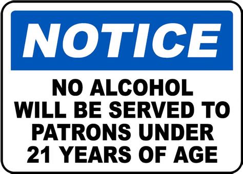 Vinyl Stickers Patrons Under 21 Years Of Age Sign Safety And