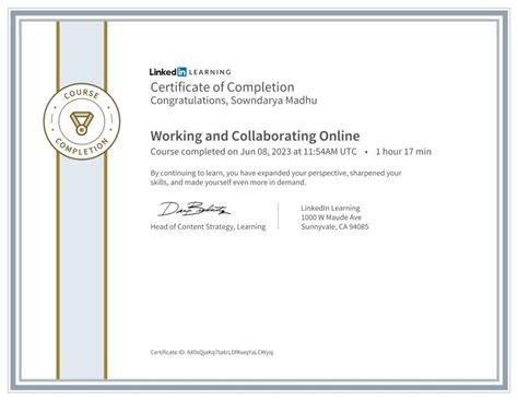 Sowndarya Madhu On Linkedin Certificate Of Completion
