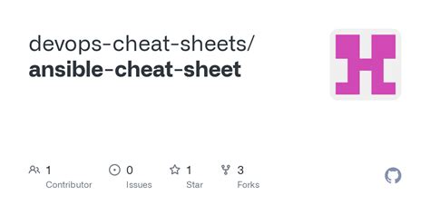 GitHub Devops Cheat Sheets Ansible Cheat Sheet