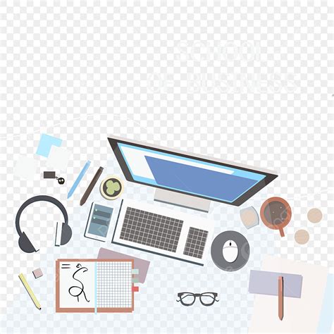 직장 컴퓨터 작업대 스타일 책 일러스트 학교 책상 직장 회사원 Png 일러스트 및 Psd 이미지 무료 다운로드 Pngtree