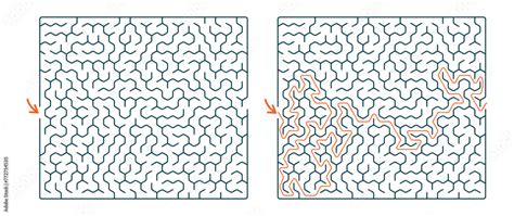 Rectangular Maze A Simple Logic Game With Labyrinths Vector Maze Game