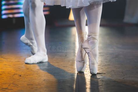 Ballet Dancers Couple During Performance Repetition Classic Ballet