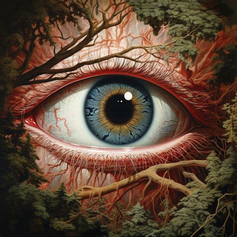 Una Pintura De Un Ojo Con La Palabra Ojo En I Foto Premium