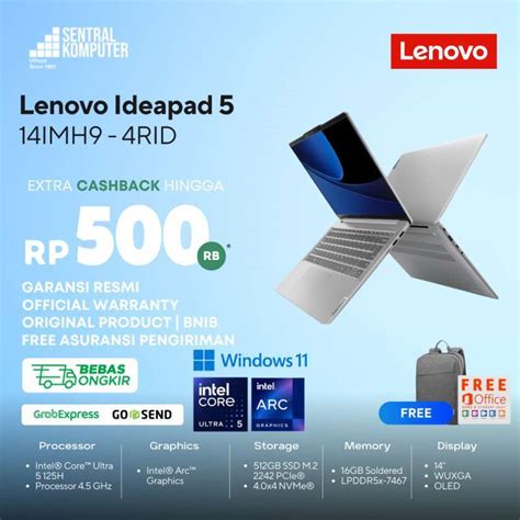 Jual Lenovo IdeaPad Slim IMH Core Ultra H Intel ARC OLED GB GB W OHS Blue