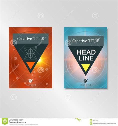 Set Abstract Colorful Template Collection Brochure In Geometric Triangular Pattern Stock Vector