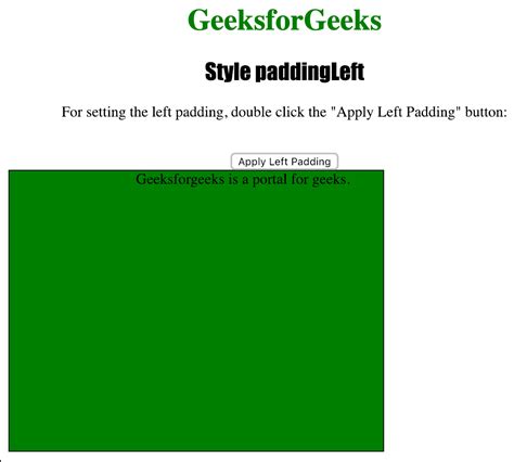 Html Dom 样式 Paddingleft 属性 码农参考