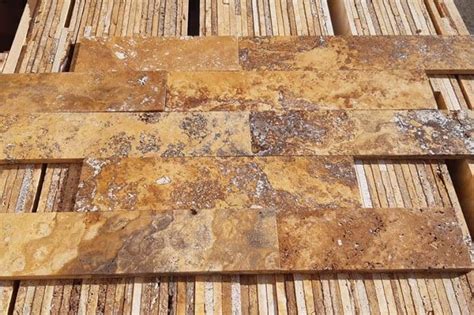 Bő Gold Travertin Kínálat Természetes Kő Bemutató Telep Antique Stone