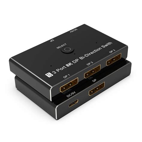 Displayport Switch Dp 1 4 Switcher 3 In 1 Out Displayport Splitter Bi Directional 8k 30hz