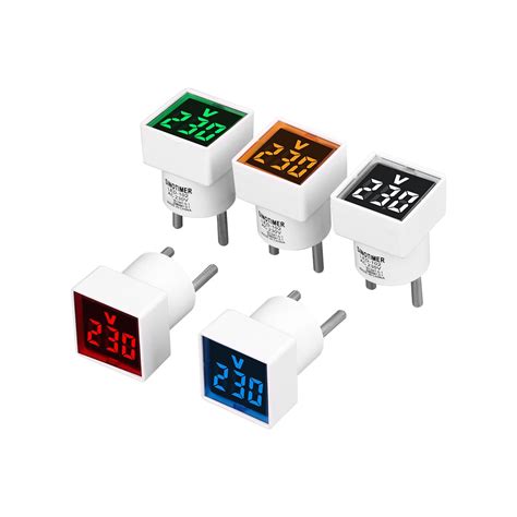 Voktta Ac 50 500v Voltímetro Digital Led Quadrado Ue Conector 220v 230v Indicador De Voltagem