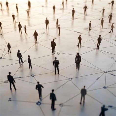 Interconnected Human Figures Representing Business Collaboration Networking And Teamwork