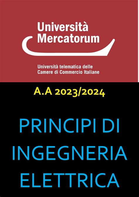 Principi Di Ingegneria Elettrica Mercatorum 2324 Paniere Completo