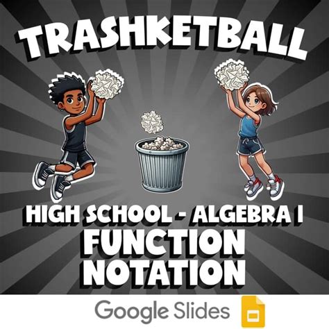 Function Notation Trashketball Math Game No Prep Algebra 1 Review