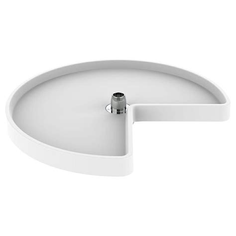 REV A SHELF 24 Polymer Kidney Lazy Susan Shelf Only White Independently Rotating Rev A Shelf