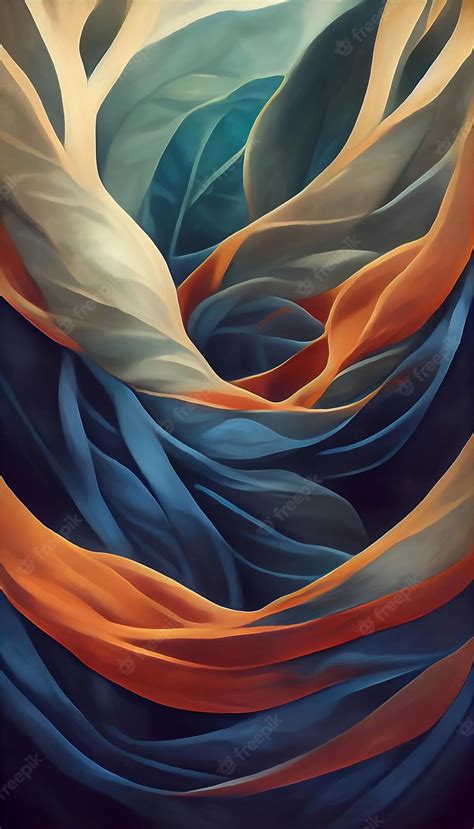 Premium Photo Random Waves Of Abstract Blue Green Orange Background