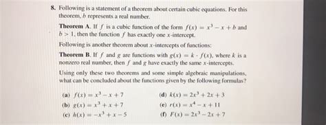 Solved 8 Following Is A Statement Of A Theorem About