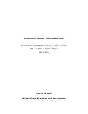 Declaration of Professional Practices and Procedures.docx - Declaration of Professional ...