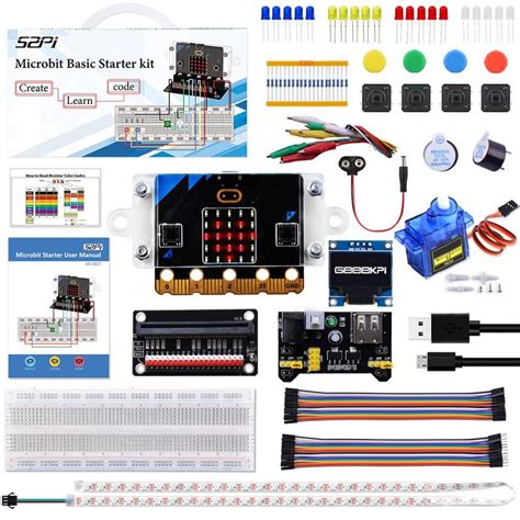 Geeekpi Microbit Basic Starter Kit With Bbc Microbit V22 Board Diy Programming Stem Kit With