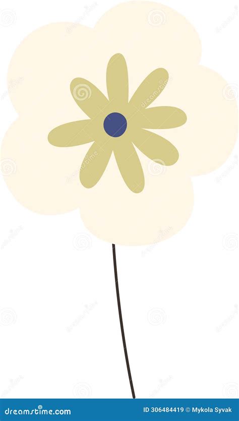 Cartoon Flower On Stem Stock Vector Illustration Of Floral 306484419