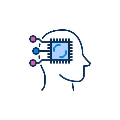 CPU Inside Head Vector People With AI Chip Concept Colored Icon Or Symbol 22821434 Vector Art At